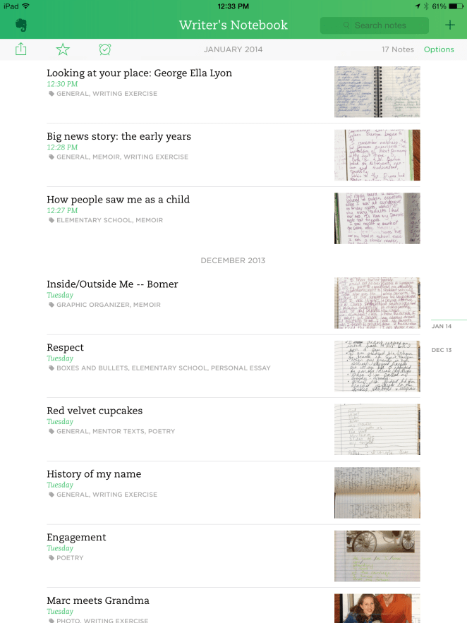 A Master Writer’s Notebook in Evernote – TWO WRITING TEACHERS