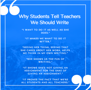 Straight From Students: Why Teachers Should Write – TWO WRITING TEACHERS