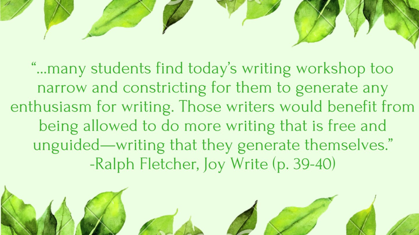 How to Reinvigorate Writing Workshop With Joy Through Independent ...