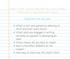 Unexpected Benefits of Flash Fiction – TWO WRITING TEACHERS
