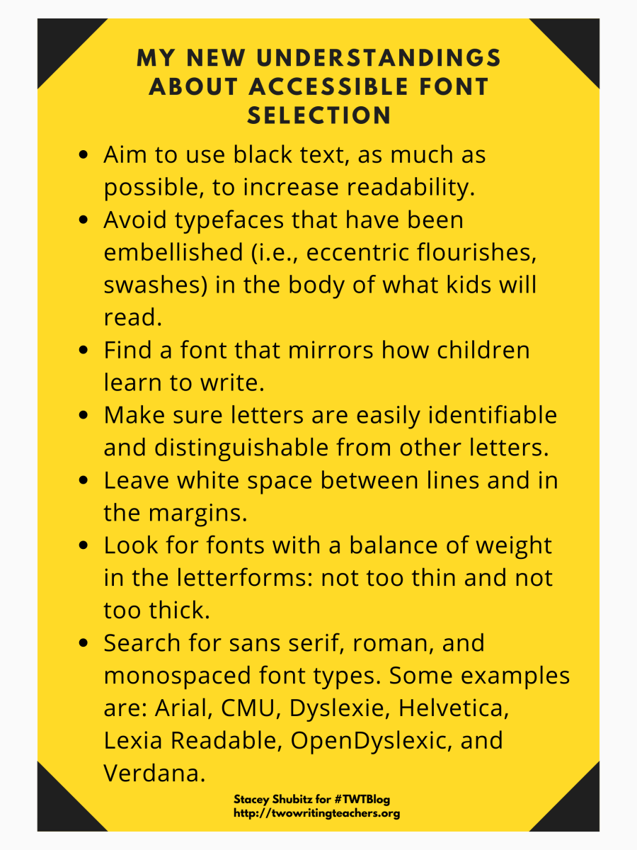 Finding Accessible Fonts for Classroom Use – TWO WRITING TEACHERS