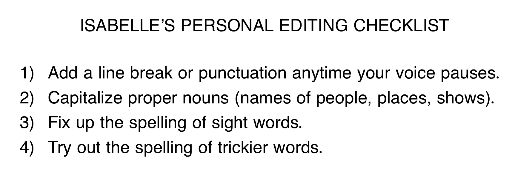 Using Personal Editing Checklists At-Home – TWO WRITING TEACHERS