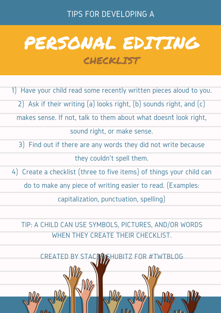Using Personal Editing Checklists At-Home – TWO WRITING TEACHERS