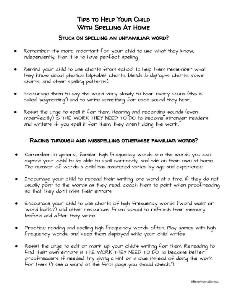 Resources Teachers Can Share With Families: Spelling and Handwriting ...